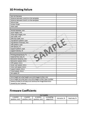 3D Printing Failure Database