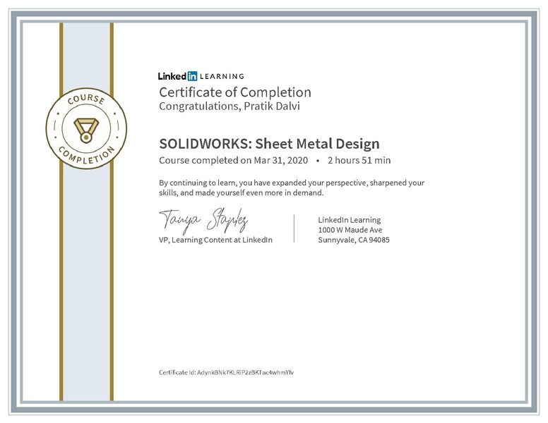 File:CertificateOfCompletion Solidworks Sheet Metal Design 2.pdf ...