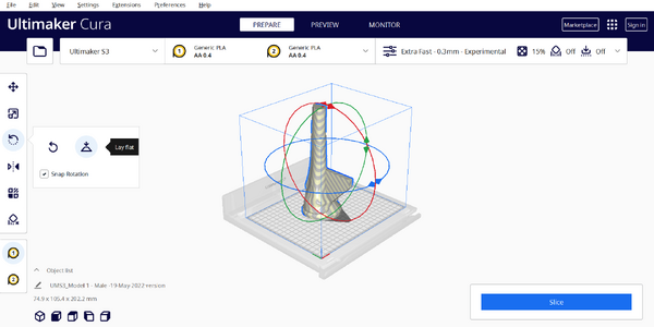3D Printed Adult Male Humeral Bone Models/Prepare 3D Print Files